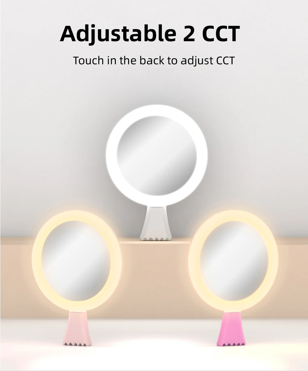 Patent Led Compact Mirror Without Battery Makeup Pocket Mirror For Lady ...