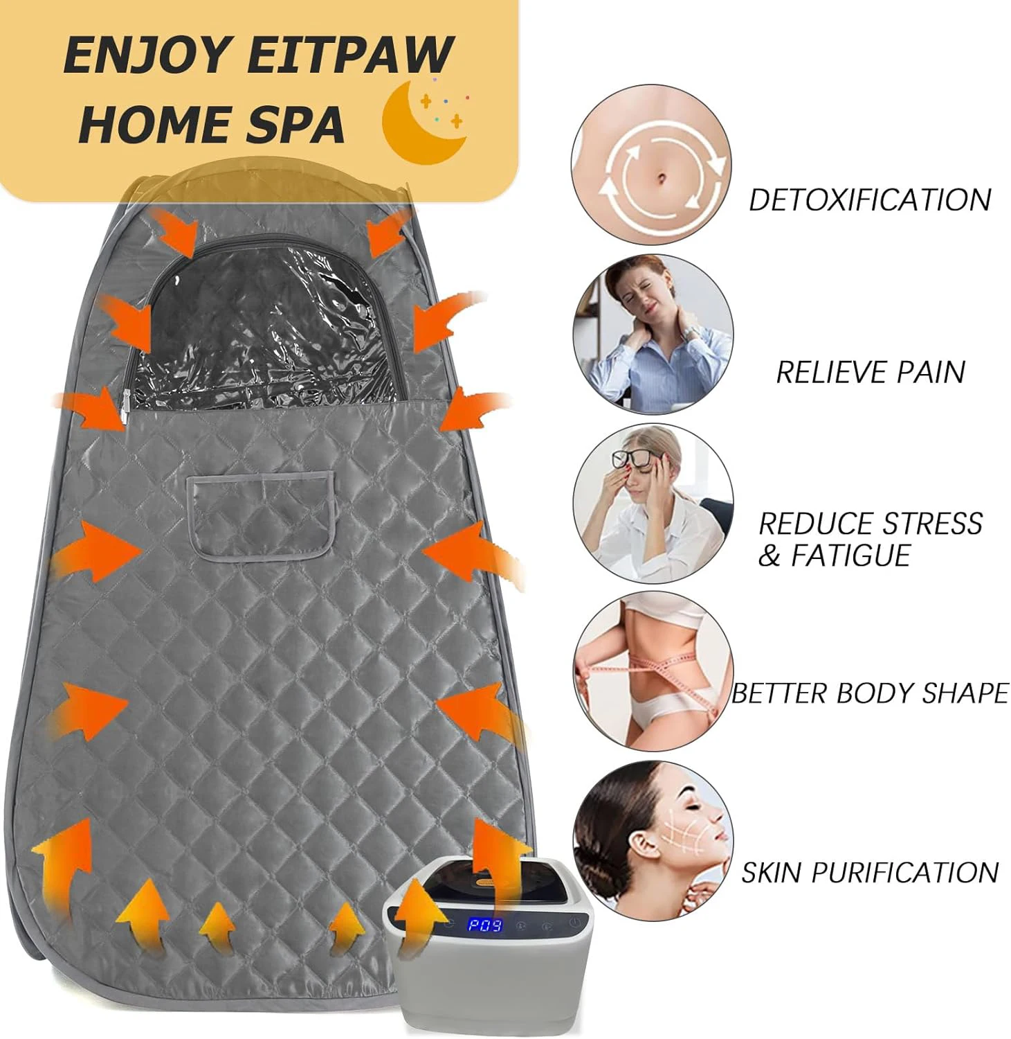 Tiny Sauna Stool Bench Portable Sauna Stove and Sauna Steam Wet Steam ...