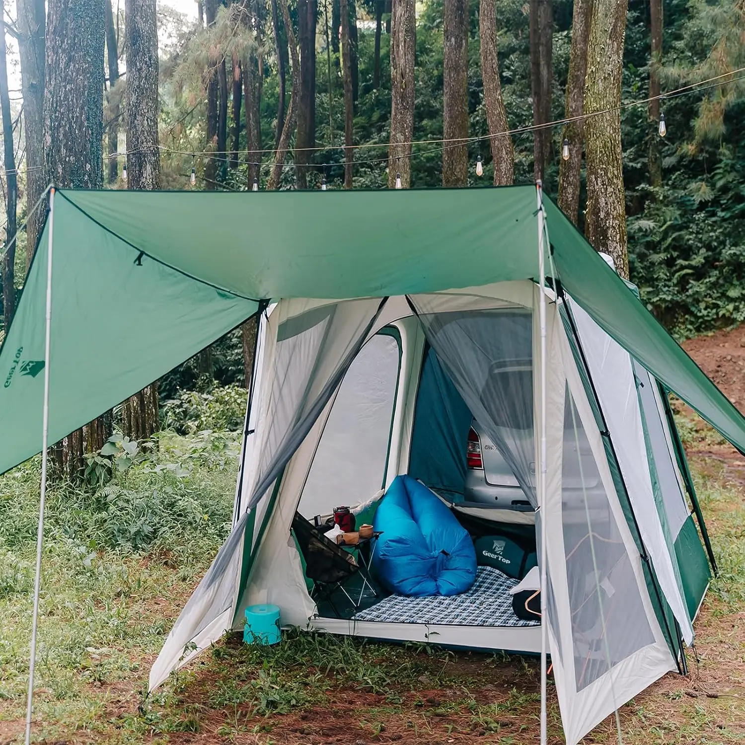 New Design Foldable Outdoor Tent Camping Car Tail Double Layer Portable ...