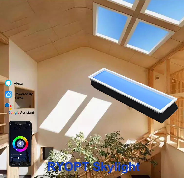 Artificial Skylight 100W Virtual Sunlight LED Panel Light Blue Sky Lamp ...