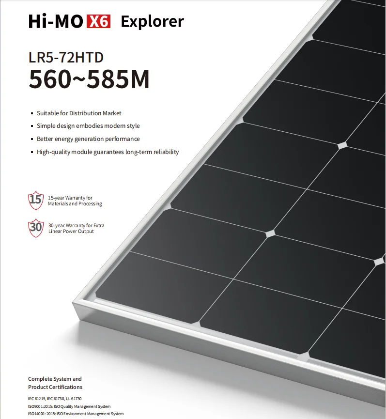Longi Himox6 Lr5-72htd 560-585w Solar Panel Bifacial Pv Solar Module ...