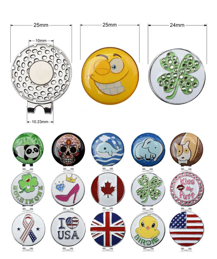 Magnetic Golf Ball Marker Set Various Designs for Easy Identification ...