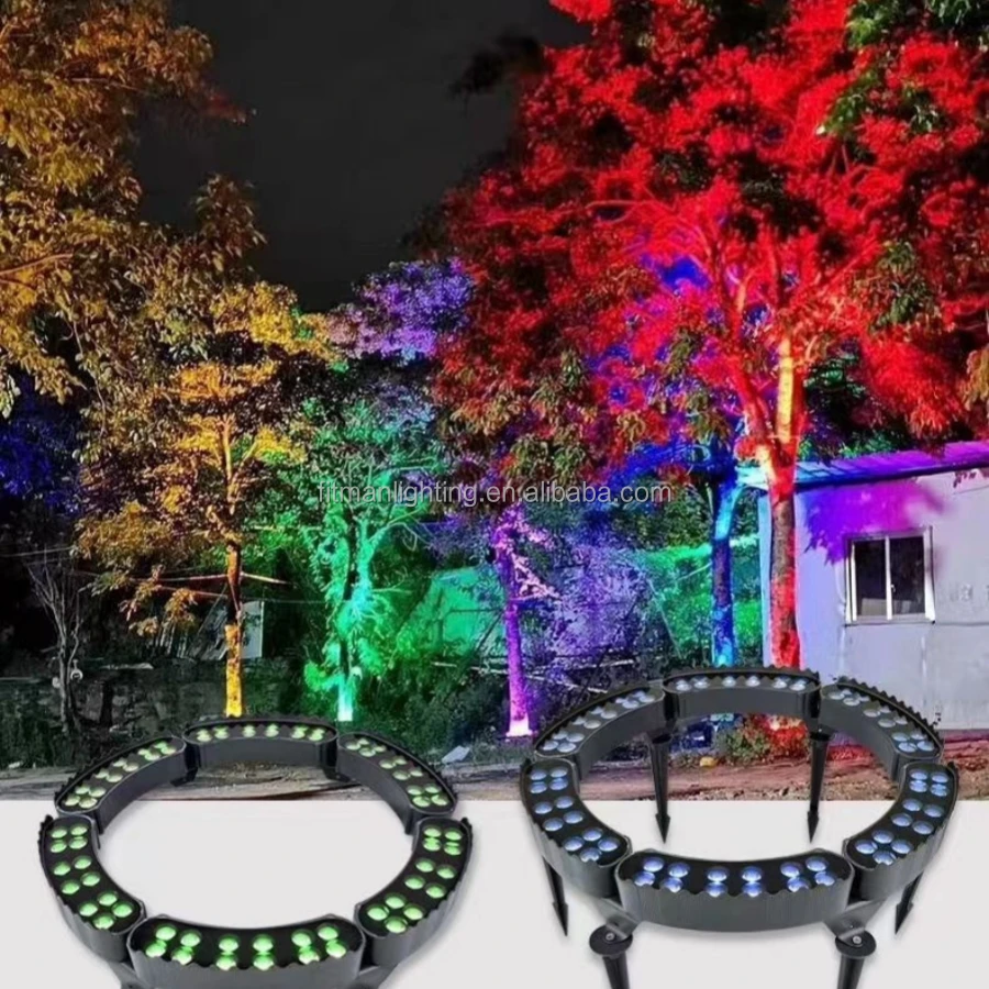 12W Black Solar LED Hug Tree Light - IP65 Outdoor Spotlight