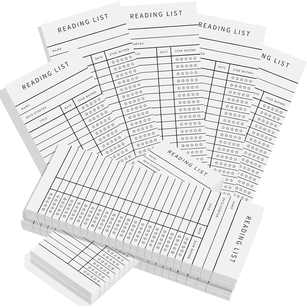 Custom Reading List Bookmark Personal Libraries Cards Book Tracker ...