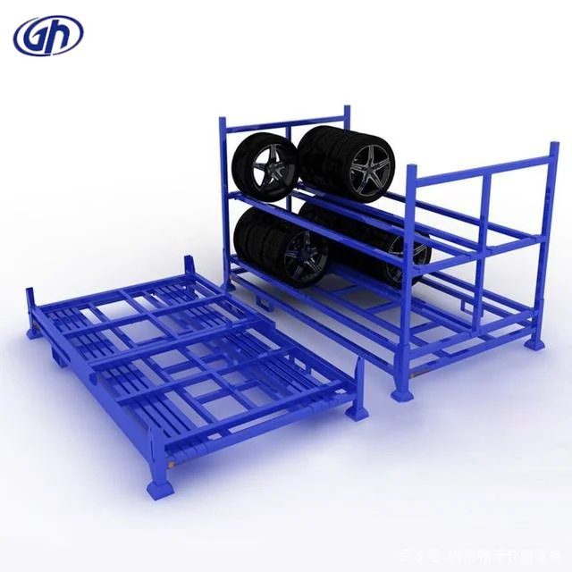 Warehouse Management Collapsible Stacking Pallet Truck Tyre Storage ...