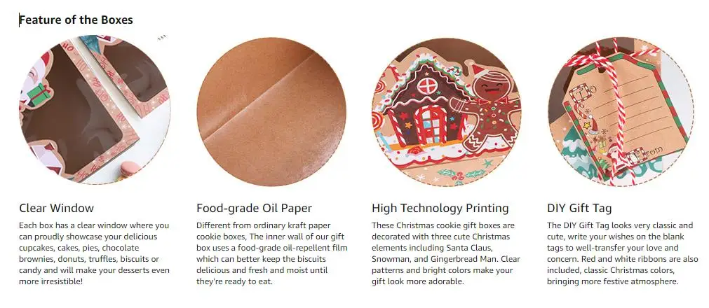 6 Pack Reasonably Priced Christmas Gingerbread Cookie Boxes With Window ...