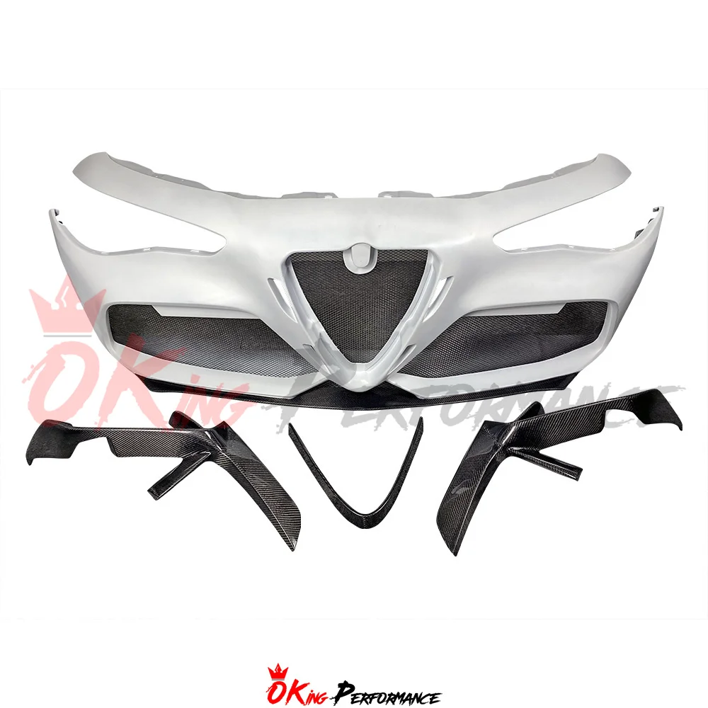 GTAM Style Partial Carbon Fiber Front Bumper Bodykit For Alfa Romeo ...