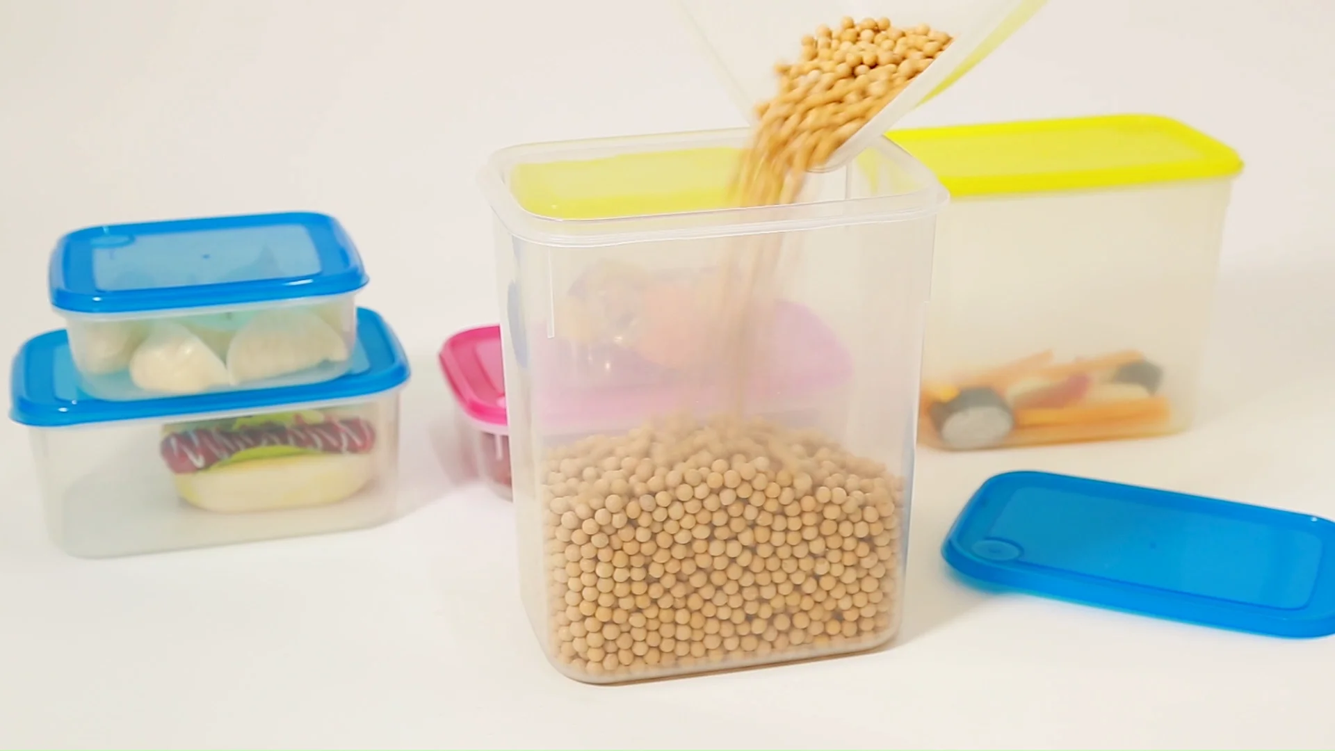 Airtight Plastic Container Cereal Food Storage Container Set With Lid ...