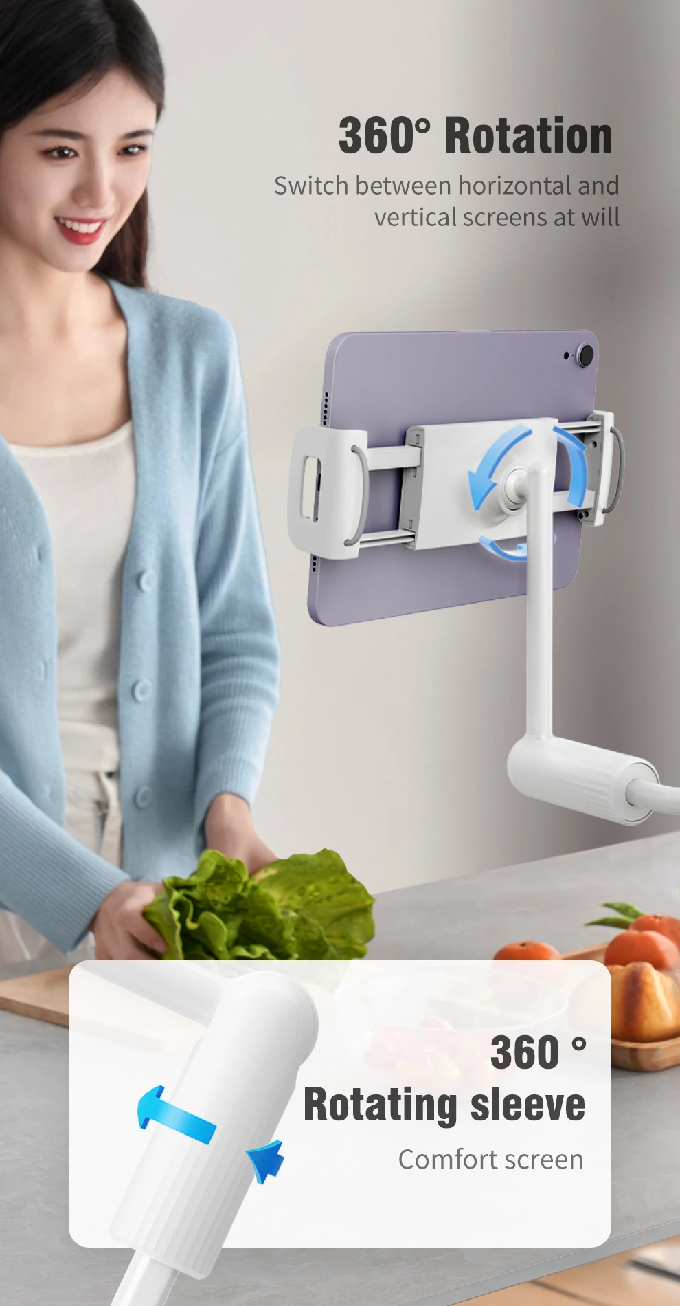 Saiji New Gooseneck Tabelet Holder Long Arm Flexible Universal Black ...