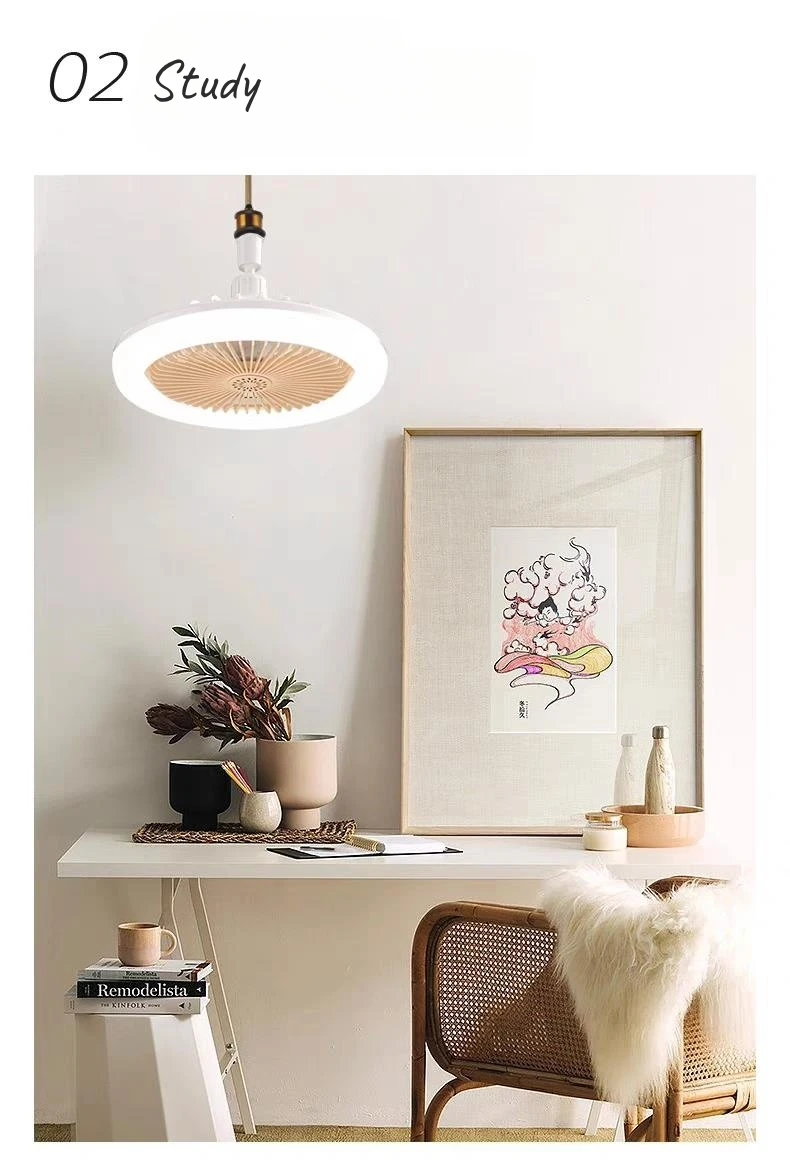 LED Ceiling Fan with Lighting Lamp Remote Control for Bedroom