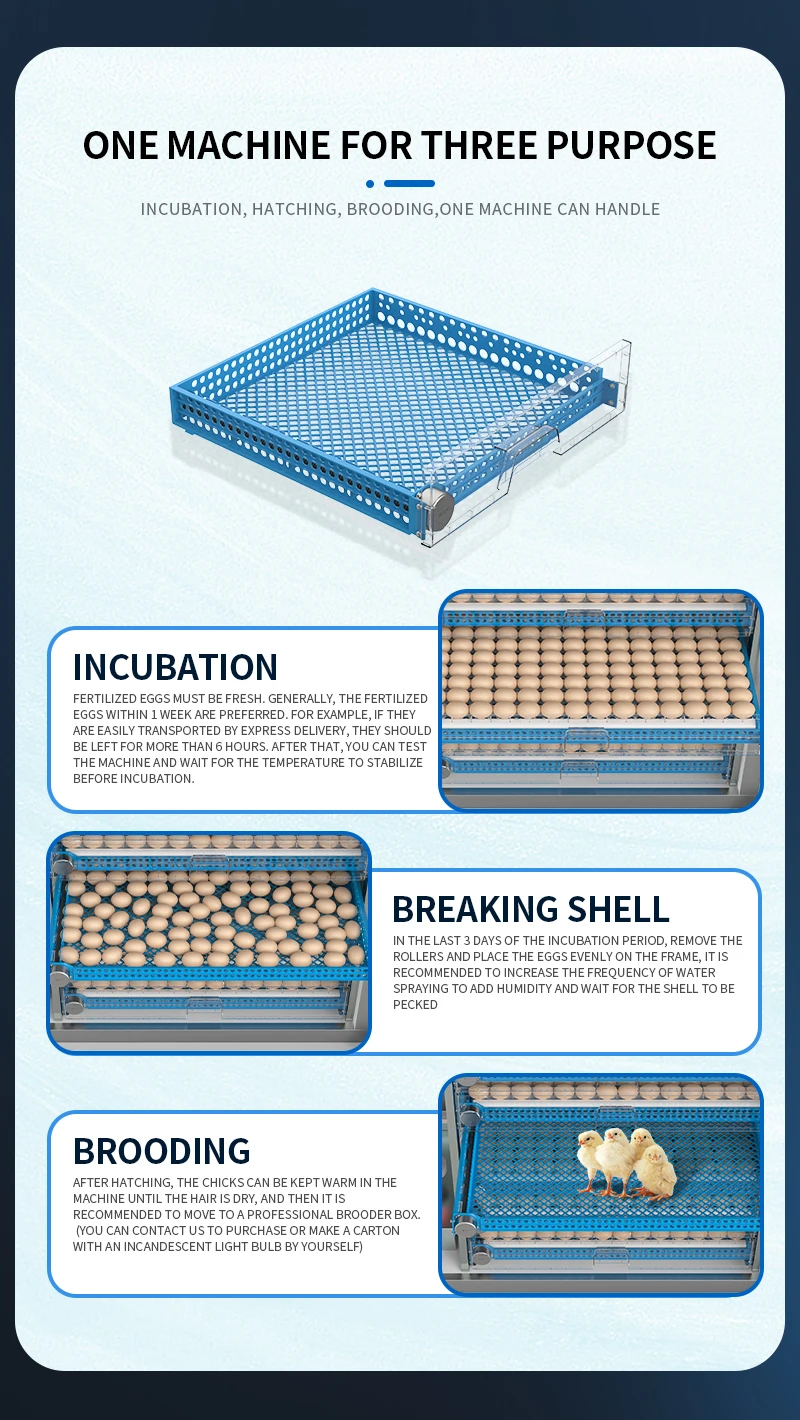 2022 New Automatic Chicken Egg Incubator Hatcher 250 Eggs Dual Power ...