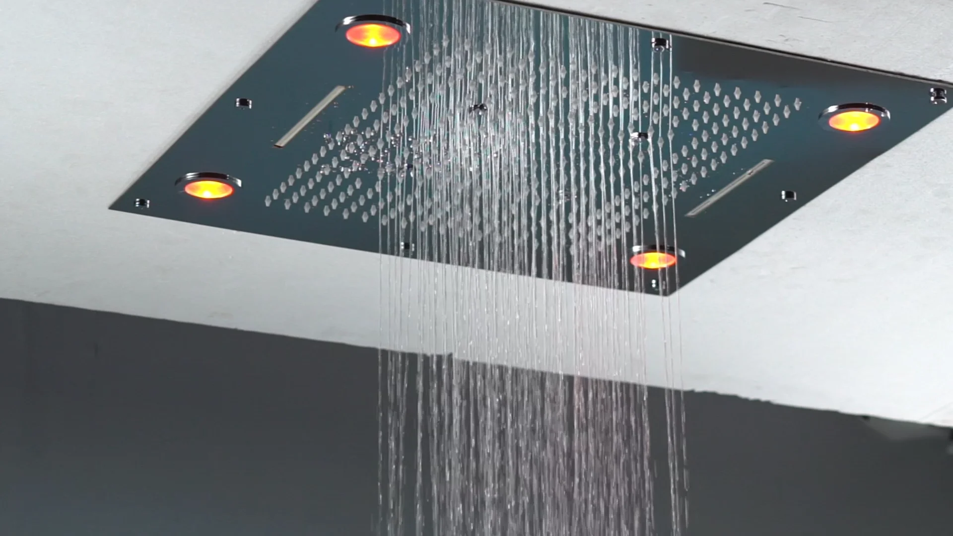 Hm 24 Inches Large Led Light Recessed Bathroom Ceiling Mount Rainfall ...