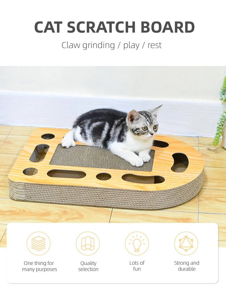 Large Sunflower Corrugated Cat Scratch Board Bell Cat Toy Cathole ...