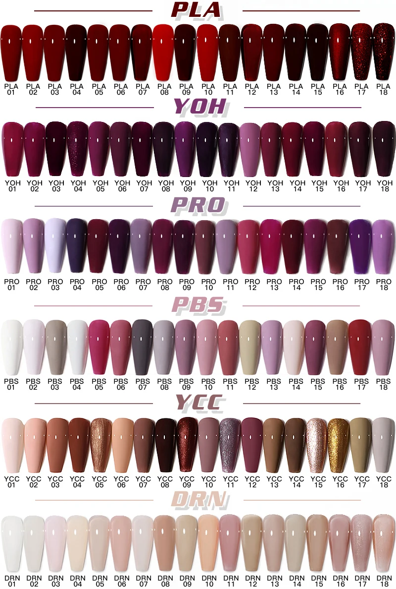 AS 18pcs Nail Polish Set - Semi Permanent Gel Varnishes