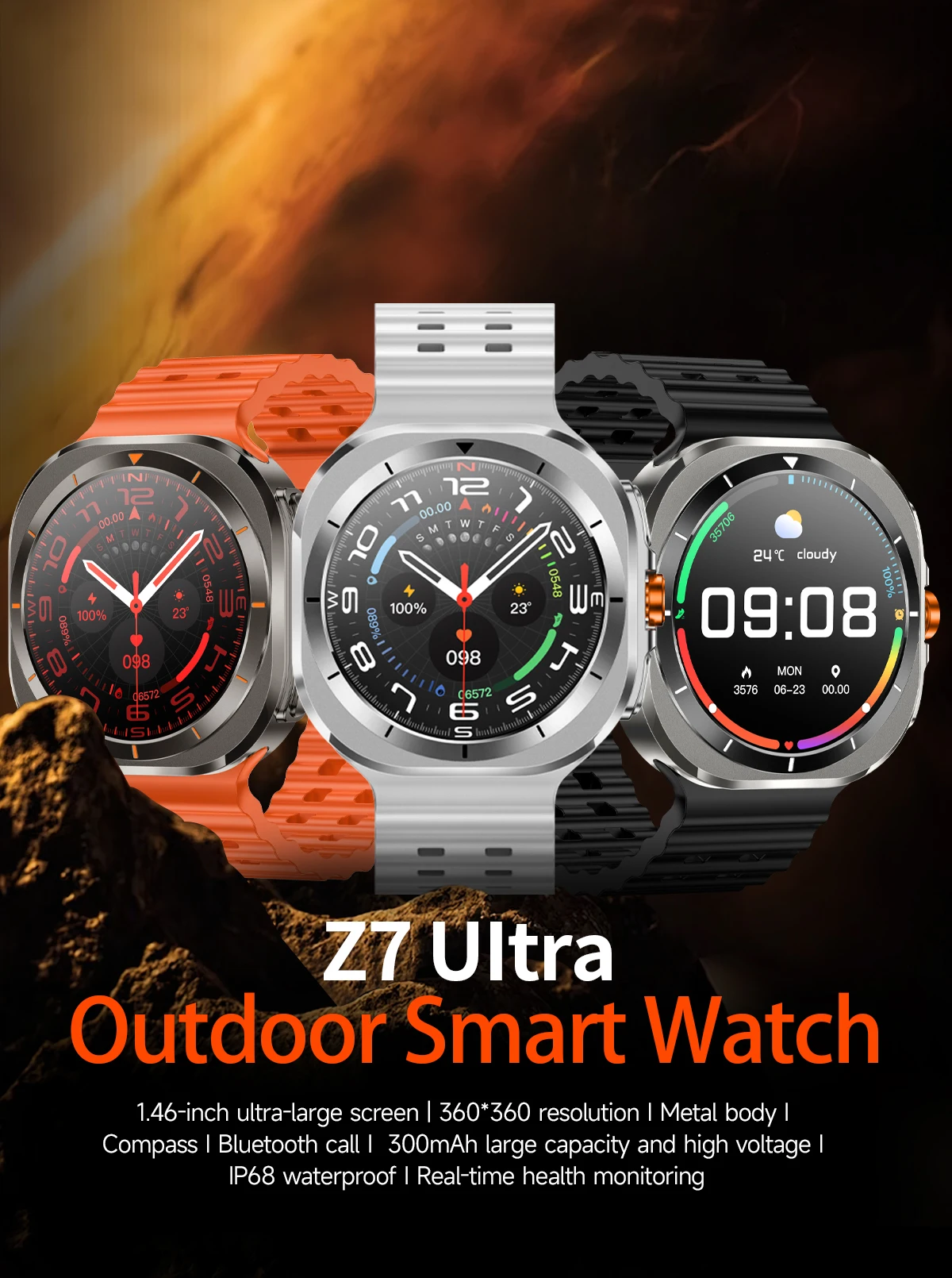 2024 Smart Watch Z7 ULTRA 1.42inch for Men Women BT Calling Health ...
