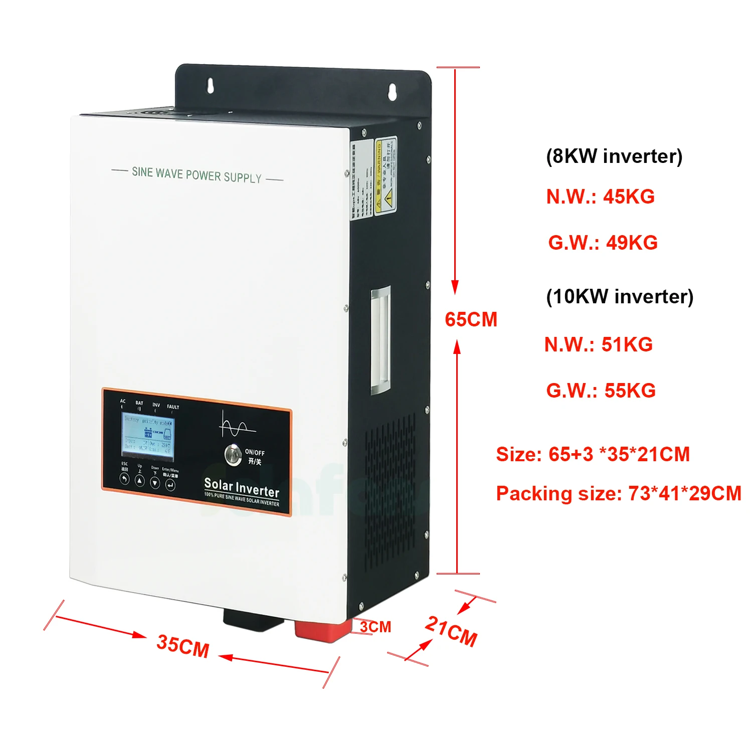 12kw Hybrid Solar Inverter 48v 3kw 5kw 5000w 5.5kw 6kw Single Phase ...
