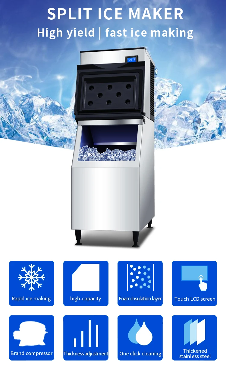 450kg 24Hrs Big Capacity Commercial Ice Maker Industrial Cube Ice ...