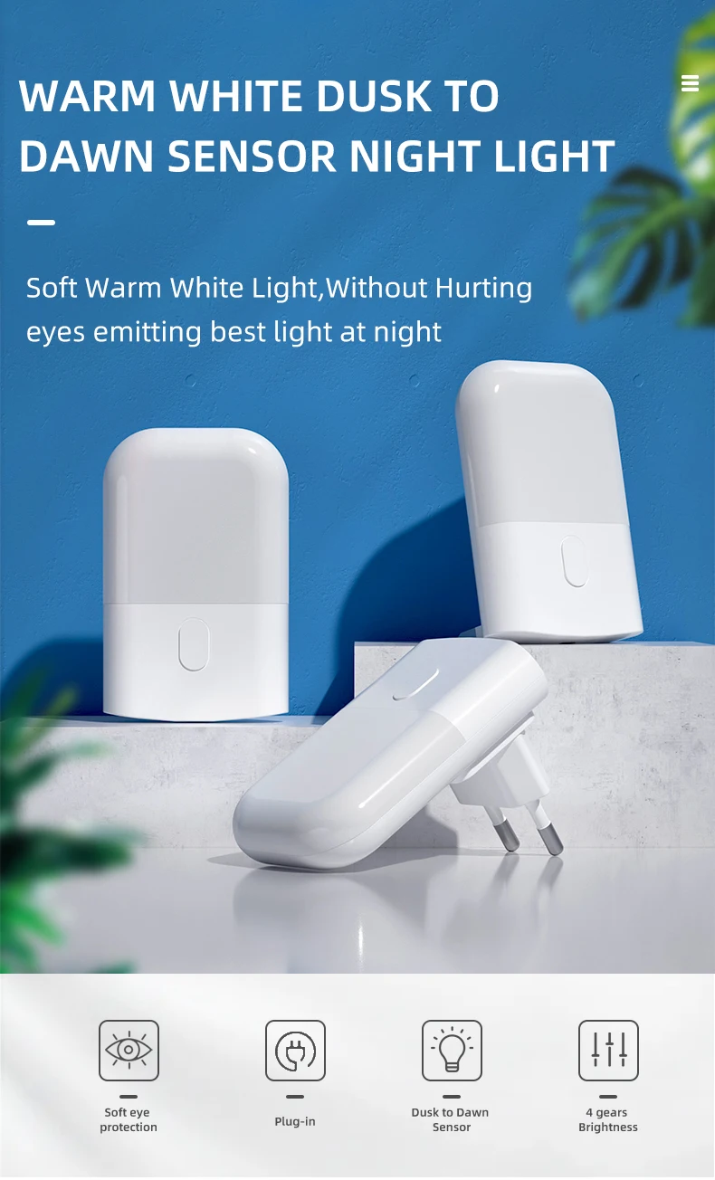 LED Night Light with Sensor Control - Safe & Efficient