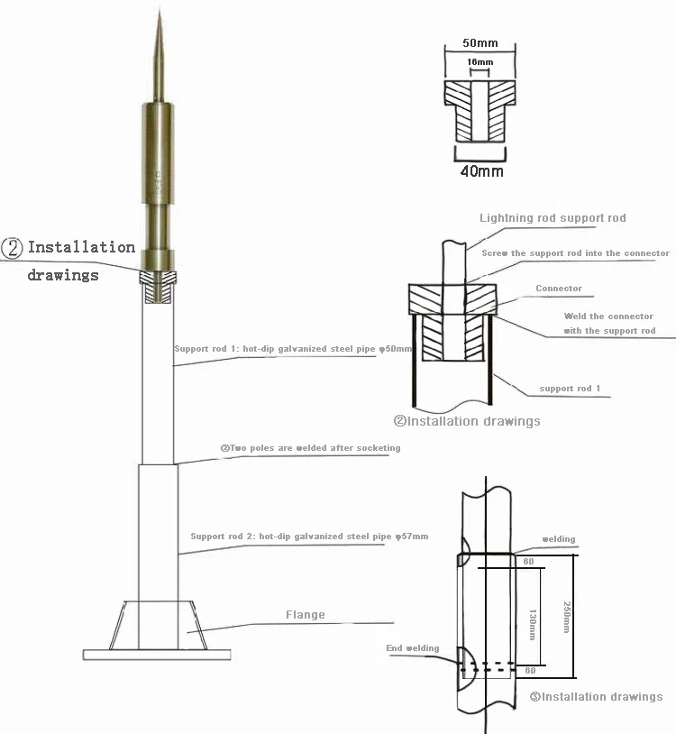 Ydl Ese Lightning Rod For Mesume/ School/ House - Buy Large Flow ...