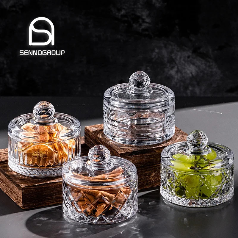 Wholesale Snacks Storage Box Crystal Glass Candy Jar Sugar Bowl with ...