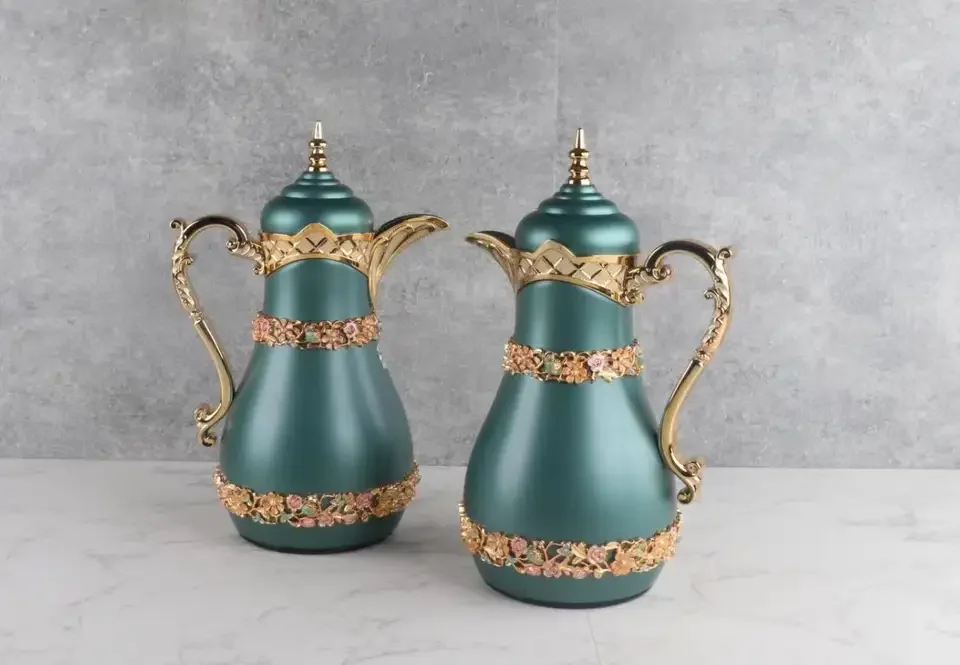 2023 Custom Arabic Luxury Gold Dalllah Tea Set Vacuum Flask Coffee And ...