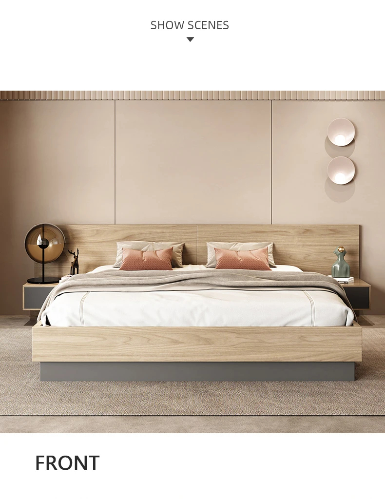 Modern Japanese-Style Tatami High Box Storage Murphy Bed - Minimalist ...