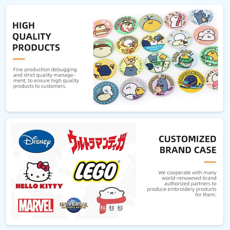 Factory Custom Embroidery Logo Patches With Adhesive Iron On 15 Colors ...