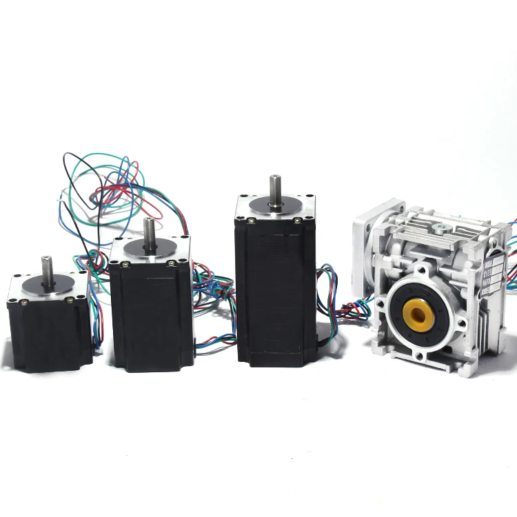 NEMA34 86mm 12Nm DMA860H Driver 10-100 Ratio RV040 Worm Gearbox Stepper ...