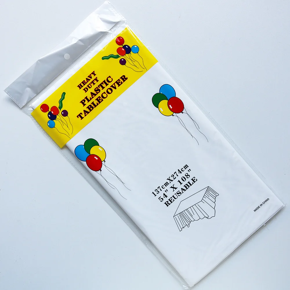 Custom Logo PEVA Rectangle Plastic Table Cloth Solid Color Party ...