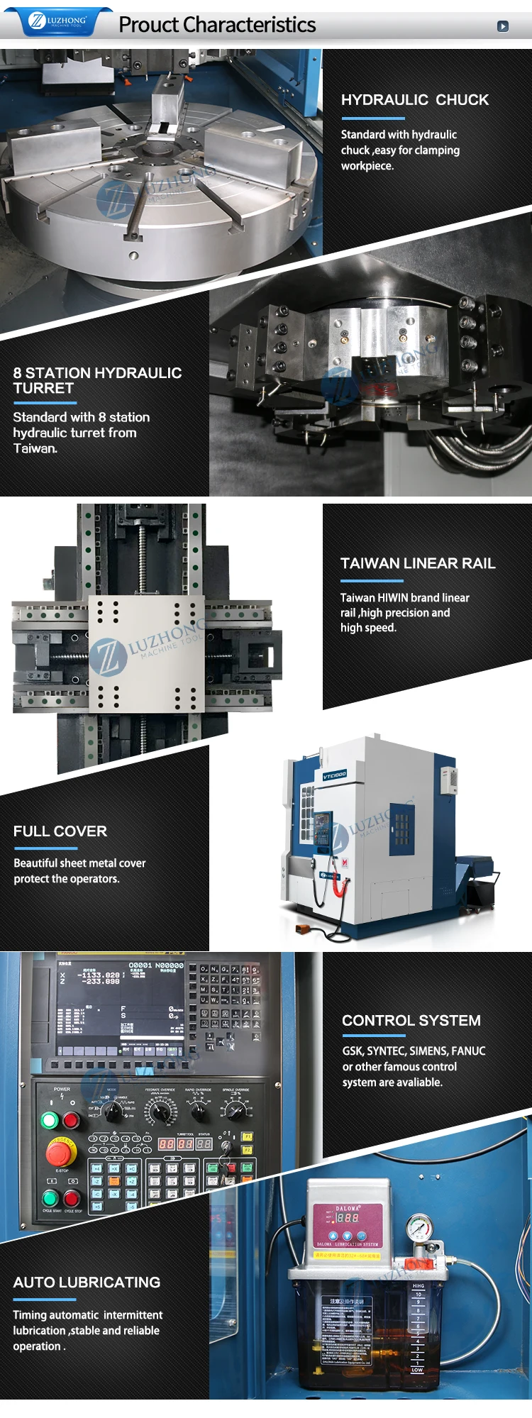 Heavy Duty Vertical Lathe Machine VTC650 CNC Lathe