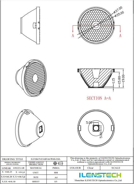 35mm Rgbw Led Light Lens 25° Beam Angle For 5050 Xml - Oem | Wholesale