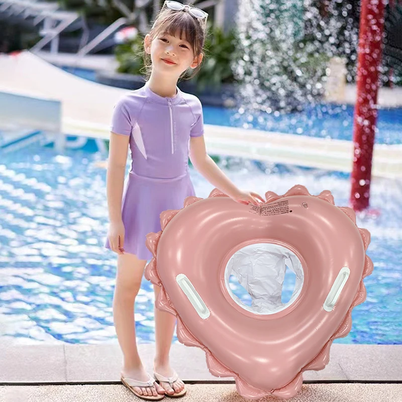 Inflatable Heart-Shaped Baby Sitting Ring Kids' Floating Swim Ring with ...