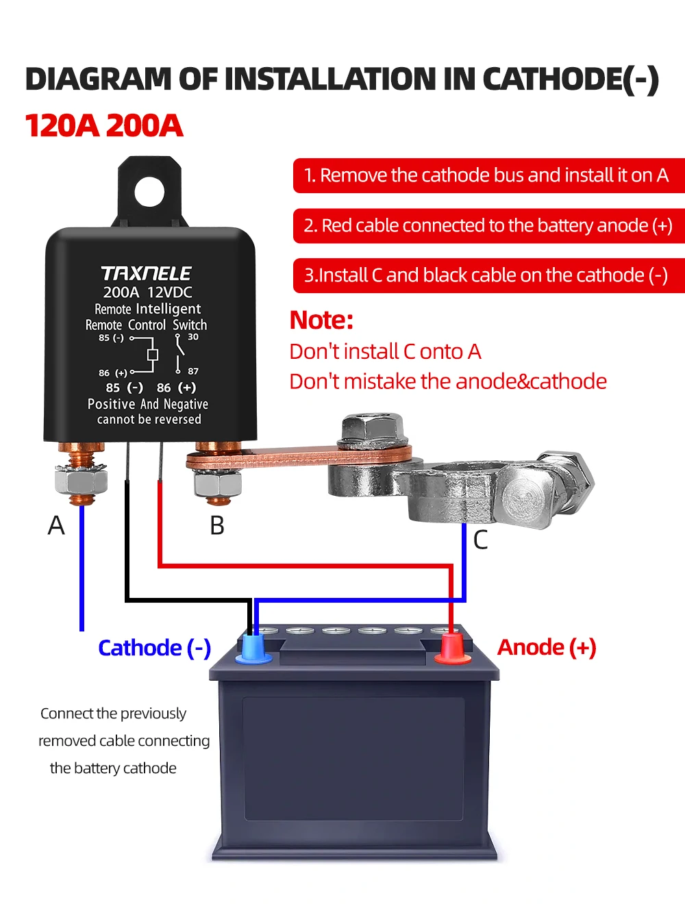 Universal Battery Switch Relay - Wireless Remote Control