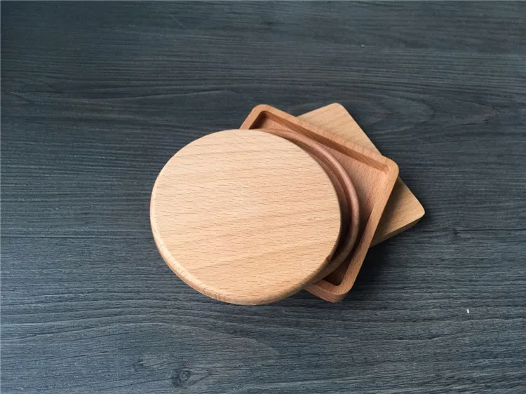 Modern Acacia Wood Tea Cup Coaster Plain Wooden Cup Coasters For Drink ...
