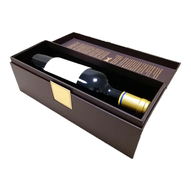 Custom Luxury Logo Printing Rigid Cardboard Wine Box Single Whisky