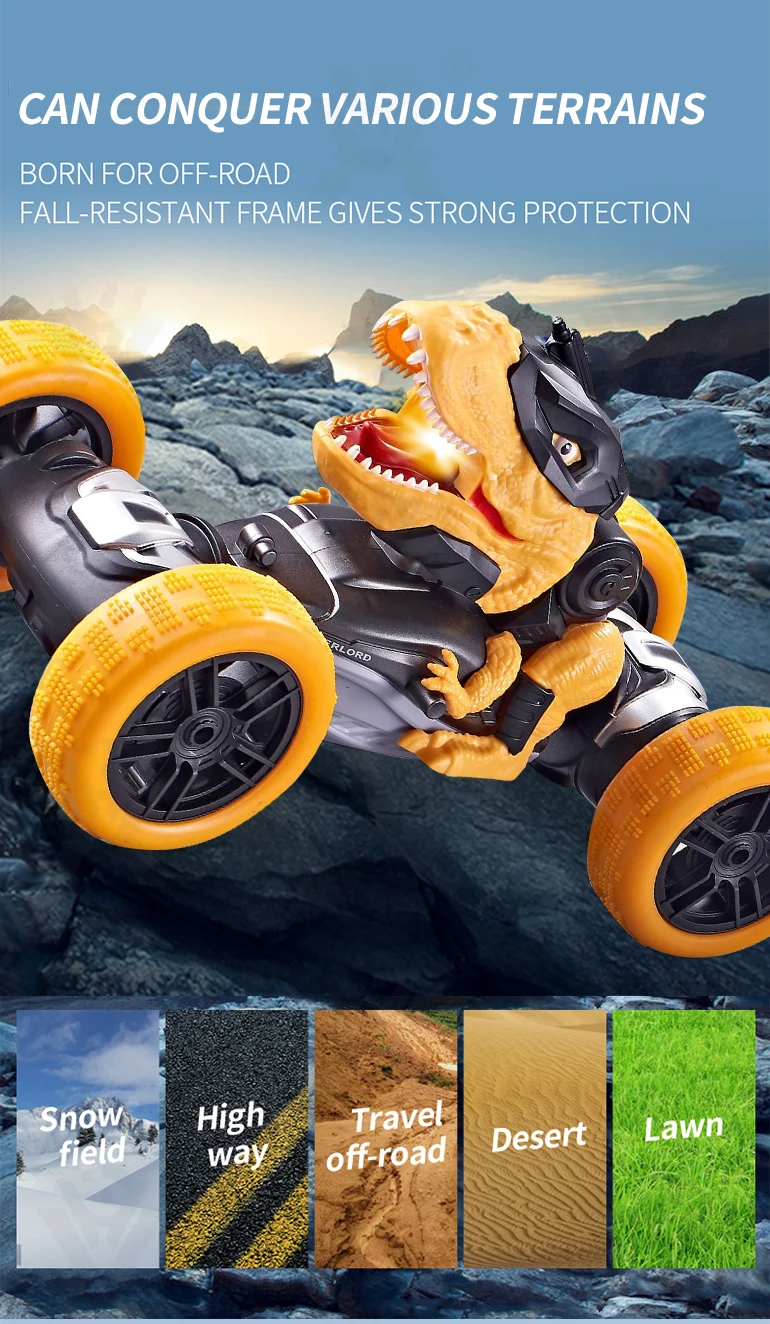 Dual Mode Dinosaurs Rc Stunt Truck Toys Climbing Remote Control Dino ...