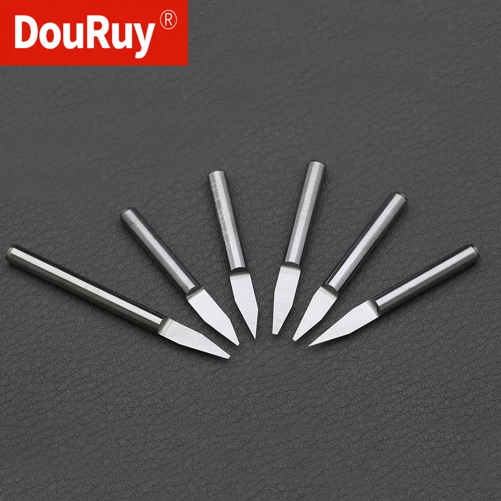 Solid Carbide Cnc V Engraving Cutting Tools Carving Bits Flat Bottom ...