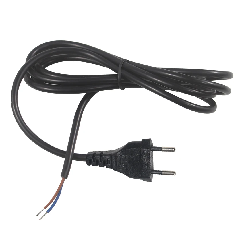 Stripped and tinned Electric European 250V Power Cable Cord 2 Pin Plug ...