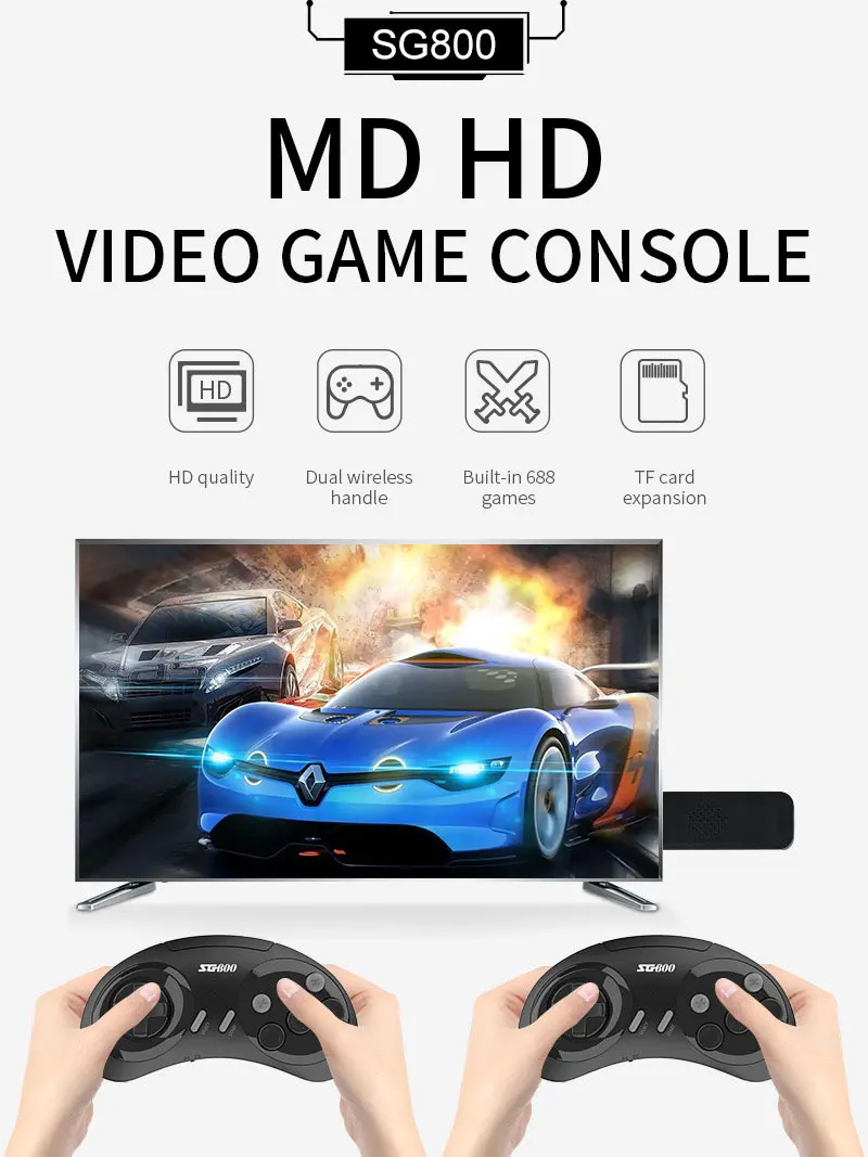 SG800 Game Console - Retro 16 Bit Mega Drive for Sega