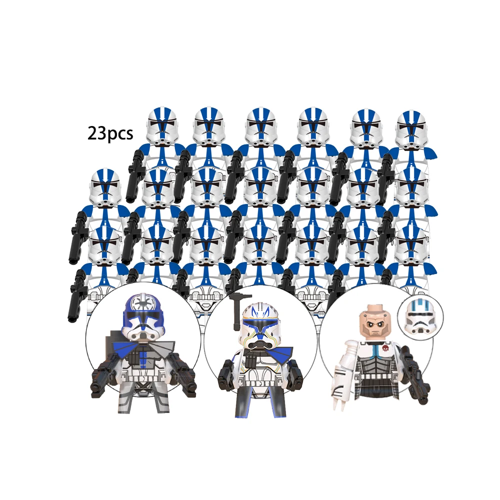 23PCS Figures Blocks Set Star Clone Trooper Rex Jesse Legion Building ...
