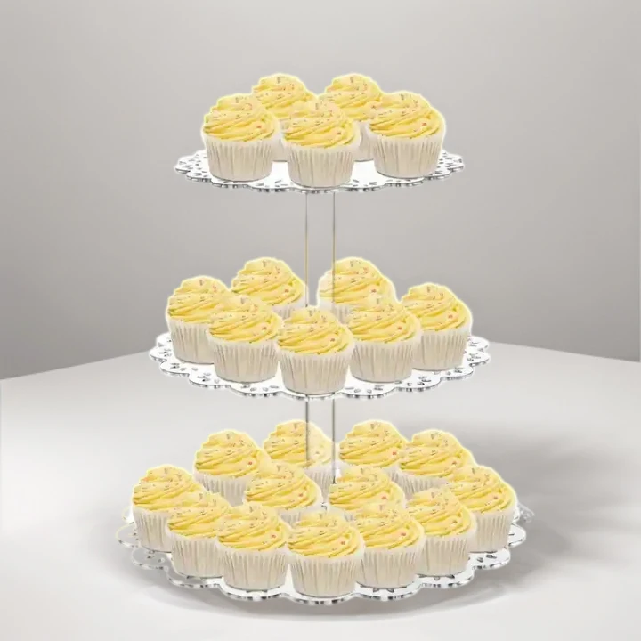 Clear Acrylic Dining Table Stand And Buffet Storage Rack With Tiered ...