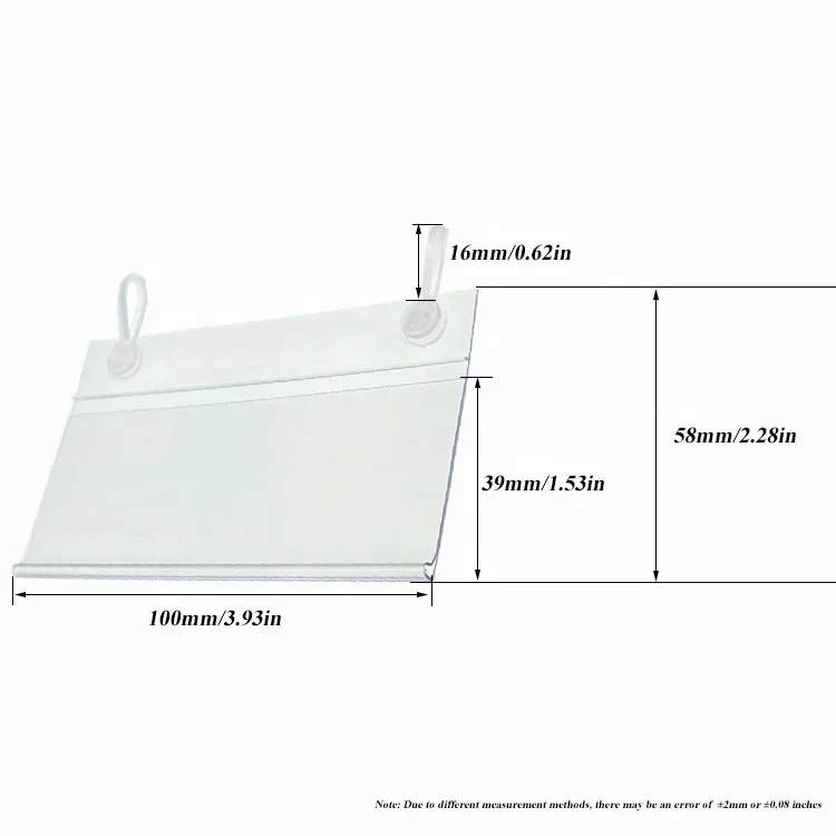 Factory Custom Hanging Label Holder Plastic Tag Holder Clear Plastic ...