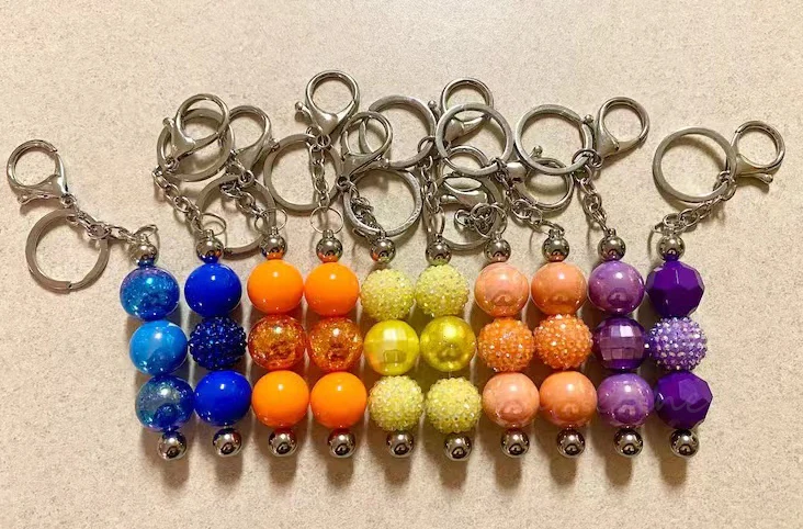 Stock 2mm Beadable Keychain Bar Jewelry Crafts Blank Metal Keyring Add ...