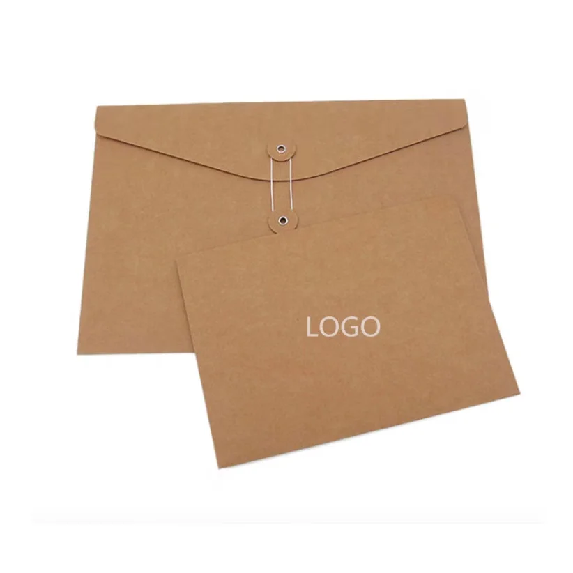 A4 Size Kraft Paper Envelope with Lock String Ring for Secure Gift ...