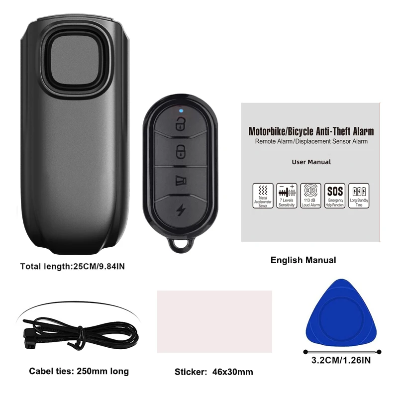113db Wireless Remote Vibration Sensor Alarm - Anti Theft
