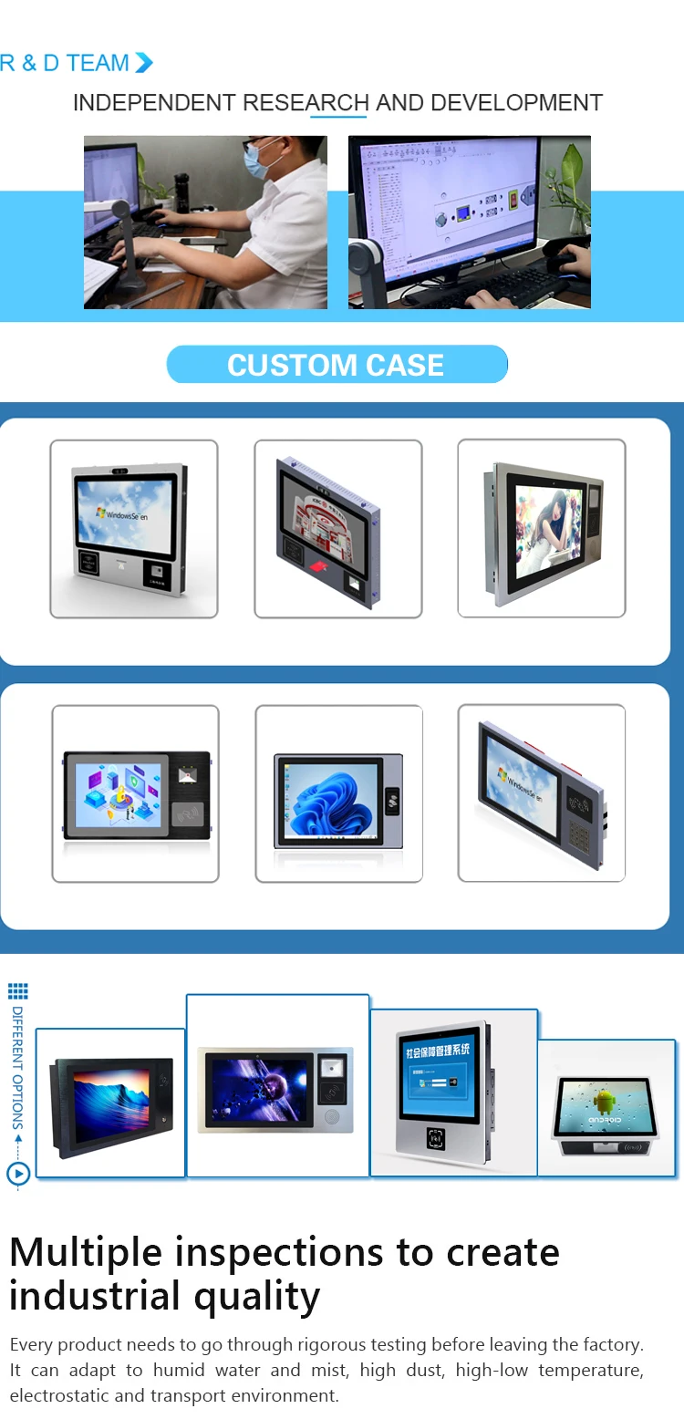 Industrial 21.5 Inch RS232 Embedded/wall Mount PC - IP65 Waterproof