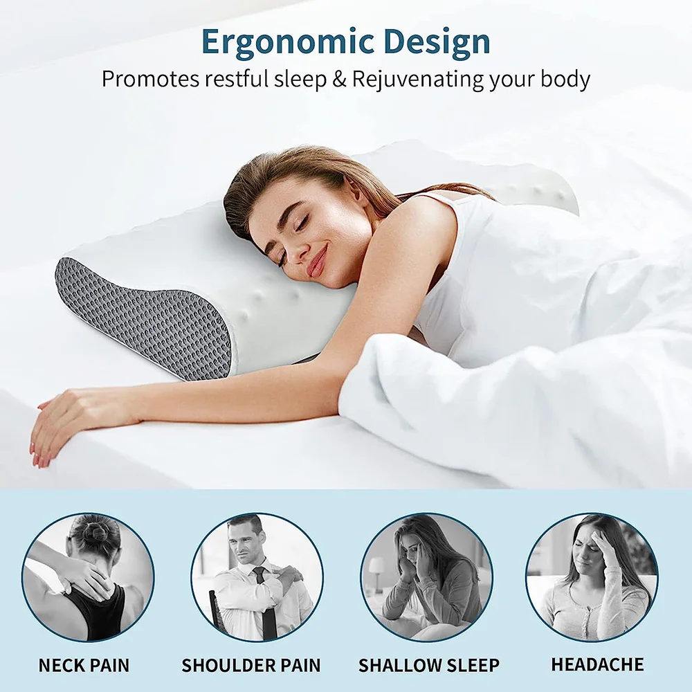 Healthy Orthopedic Cooling Gel Memory Foam Pillow for Neck