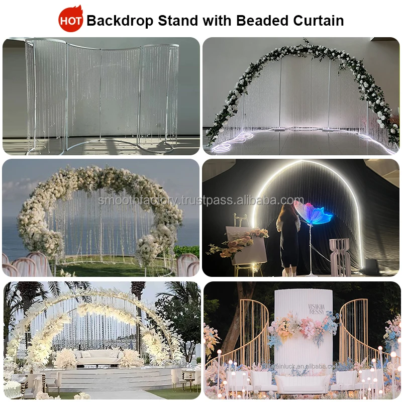 SMOOTH Wedding Aisle LED Light Strip Arch - Eucalyptus Backdrop