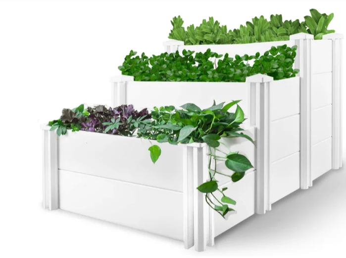 New Design White Vinyl Garden Planter Box Plastic Planting Bed - Buy ...