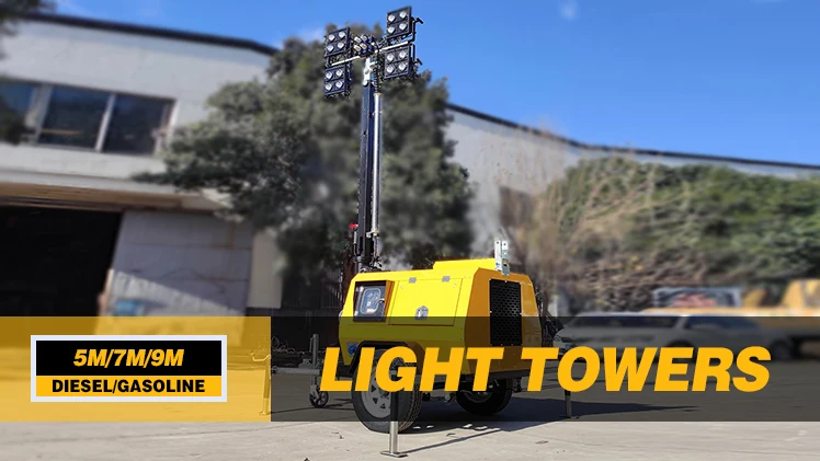 Xcmg Official 9m Industrial Diesel Stadium Trailer And Hand Push Telescopic Light Tower Price ...